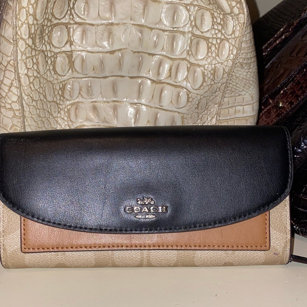 Coach Logo Two-Tone Wallet - Gem